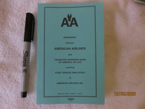 American Airlines contract agreement booklet for AFL-CIO transport ...