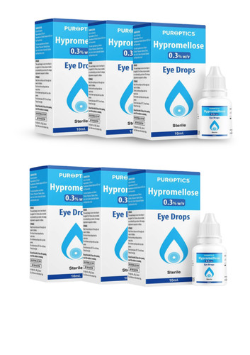 6 Pack Hypromellose 0.3% Eye Drops For Dry Eyes 10ml X 6 pk Brand May ...