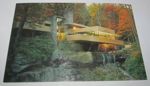 Postcard FALLINGWATER Frank Lloyd Wright for Edgar Liliane Kaufmann ...