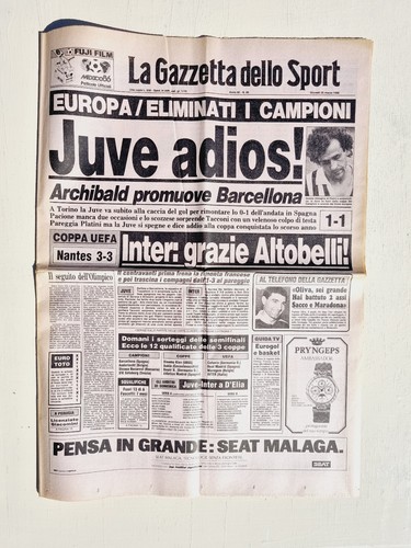 Scottish Mountaineering Screen Sport 20 March 1986 Juventus-Barcellona ...