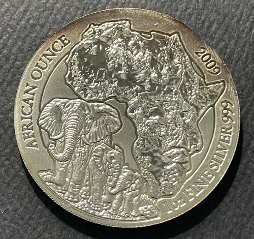 Rwanda 2009 50 Francs Silver One Ounce Silver Coin: Elephant-mintage 5k ...