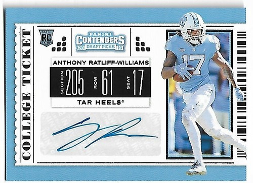 ANTHONY RATLIFF-WILLIAMS 2019 Panini Contenders Draft Picks #159 Auto ...
