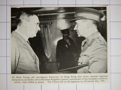 Sir Mark young courageous governor Hong Kong rejected Japanese demands ...