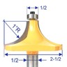 1pc 1/2" SH 1" Radius Round Over Router Bit sct-888 4861543136962 | eBay