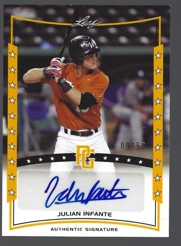 2014 Leaf Perfect Game Showcase Autographs Gold #A-JI2 Julian Infante 9 ...