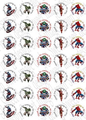 For superhero theme Stickers Party sweet cone bag Labels Spider man ...