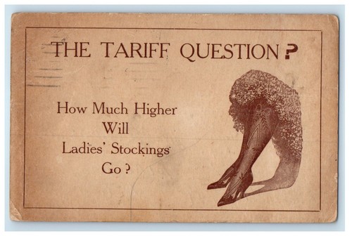 1911 Anti Tariff Political Advertising Women's Stockings Humor Chicago ...