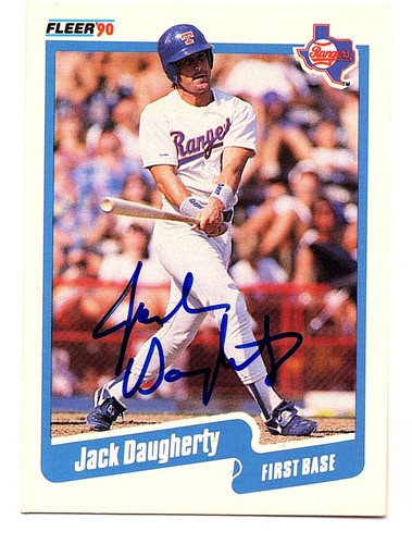 Jack Daugherty Autograph On A 1990 Fleer - Texas Rangers | eBay