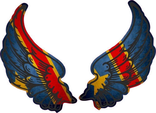 Sticker Biker Wings Flag Country CGO CONGO RDC | eBay