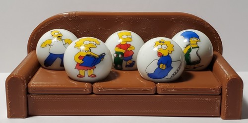 Set of 5 Simpsons 1" Marbles with Custom Couch Marble Stand | eBay