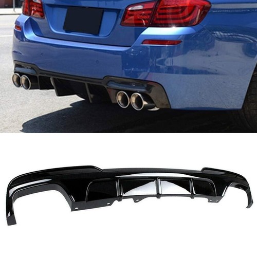For BMW 5 Series F10 535i M Sport 2011-2016 Gloss Black Rear Bumper Lip ...