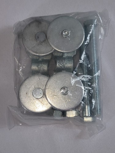 2 Pack Steel Double Wheel Rail Hanging Trolley Silver Sliding Track ...