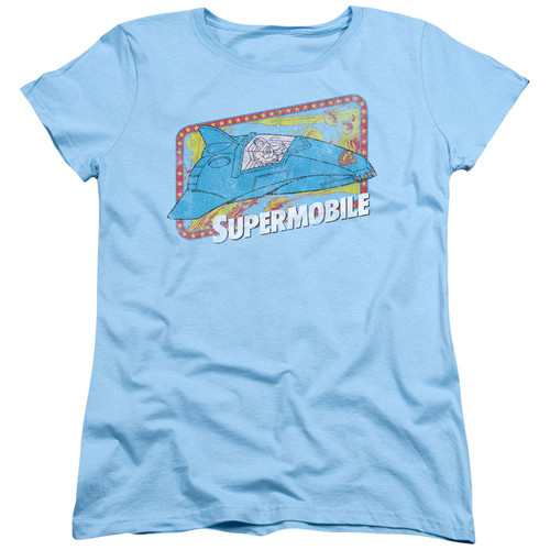 DC Comics Supermobile Womens T Shirt Light Blue | eBay
