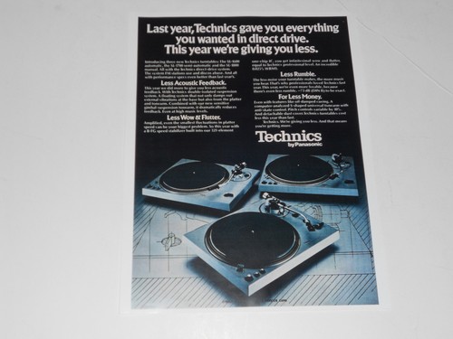 Technics Turntable Ad SL-1800, SL-1700, SL-1600, 1 page, 1977 Direct ...
