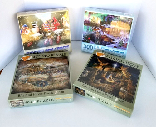 4 BITS AND PIECES PUZZLES NEW SEALED CHRISTMAS/ WINTER RUANE MANNING | eBay