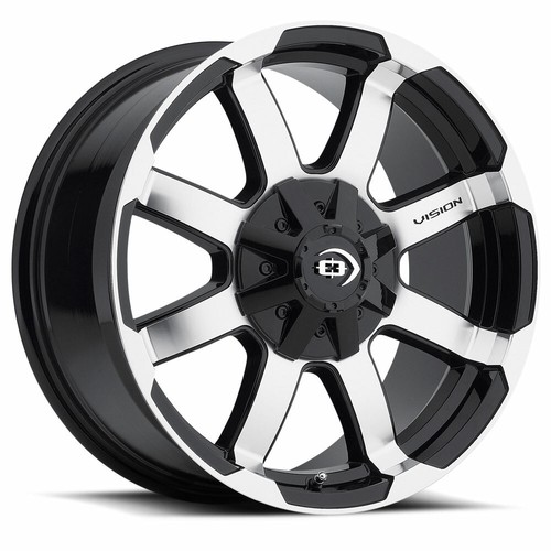 16x8 +0 Vision 413 Valor 8x165.1 Black Machined Wheels (Set of 4) | eBay