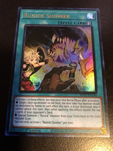 Yugioh x1 Runick Slumber MP23-EN246 Ultra Rare 1st Edition (Near Mint) | eBay