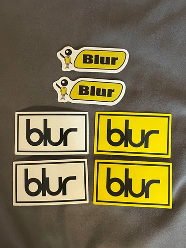 Lot of (6) BLUR 7/8" to 2 1/2" Band Logo STICKERS Black Yellow FAST ...