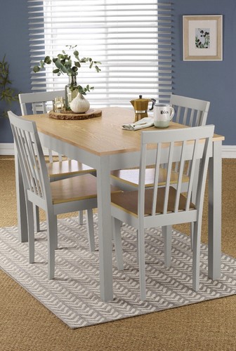 Sherbourne 5 Piece Wooden Dining Table Set with Chairs Grey Oak | eBay