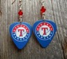 MLB Texas Rangers Guitar Pick Earrings with Red Pave Beads | eBay