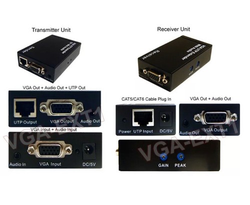 StarTech.com Converge A/V VGA to Cat 5 Monitor Extender Kit 250ft/80m ...