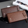 Men's Bifold Leather Zip Coin Long Wallet Multi Card Holder Purse ...