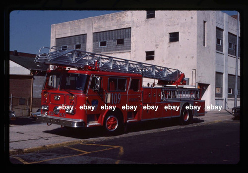 FDNY Ladder 109 1984 Seagrave 100' Aerial Fire Apparatus Slide | eBay