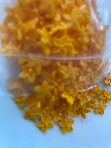 LEGO-NEW-#18853-BRIGHT LIGHT ORANGE- FLOWER W/POINTED PETALS/SMALL PIN ...