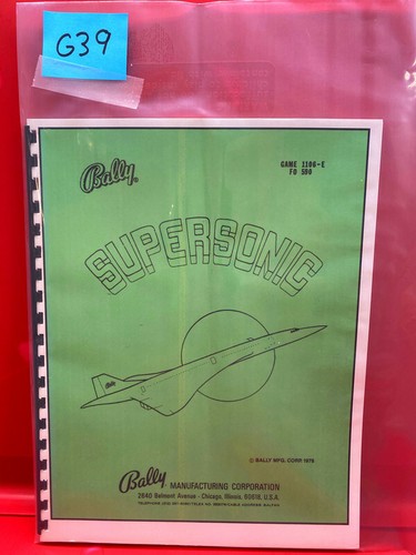 Supersonic Pinball Operations/Service/Repair/Troubleshooting Manual ...