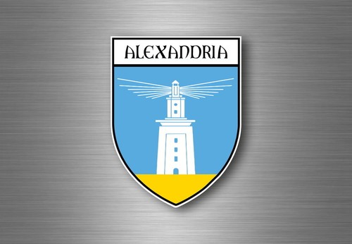 Sticker decal souvenir car coat of arms shield city flag alexandria ...