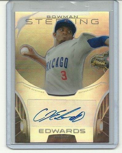 Carl Edwards JR 2013 Bowman Sterling Card RC Auto /150 REFRACTOR ...