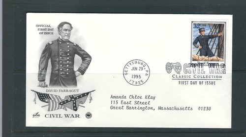 US SC # 2975g Civil War FDC / David Farragut . Artcraft Cachet... | eBay