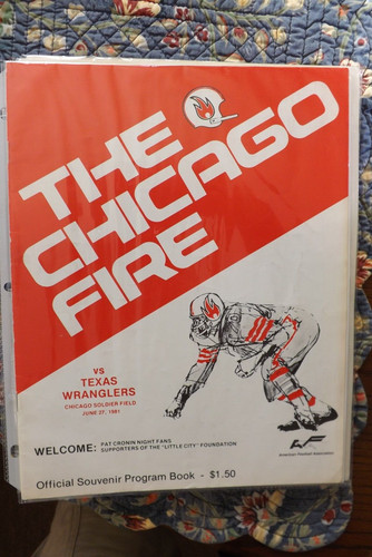 1981 Chicago Fire AFA v Dallas TX Wranglers Semi-pro Football Program ...