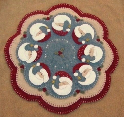 Penny Rug/Candle Mat PATTERN~*Believe*~Christmas Santa | eBay