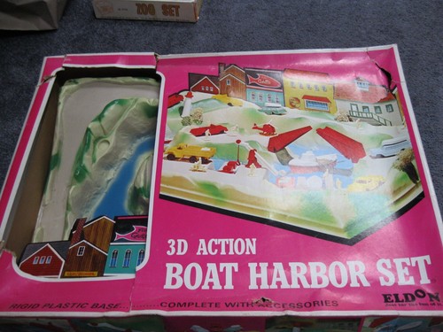 VINTAGE 1967 ELDON INDUSTRIES NO. 2960 3D ACTION BOAT HARBOR SET ELDON ...