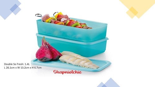 Tupperware So Fresh Rectangular 1.4L Set of 2 Green Storage Containers ...