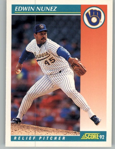 1992 Score #676 Edwin Nunez NM-MT Brewers | eBay