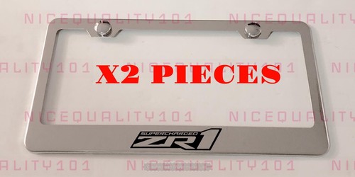2X ZR1 Stainless Steel Chrome Mirror Finished License Plate Frame ...