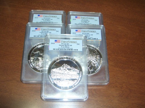 2010 Washington Quarter 5 Oz Silver PCGS BU First Strike 5 coin set | eBay