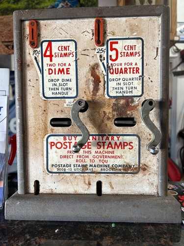 VINTAGE 4 & 5 CENT Double Slot Stamp Machine Brooklyn New York | eBay