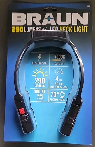 Braun 290 Lumen LED Neck Light Rechargeable. Jogging. Work. Mechanic | eBay