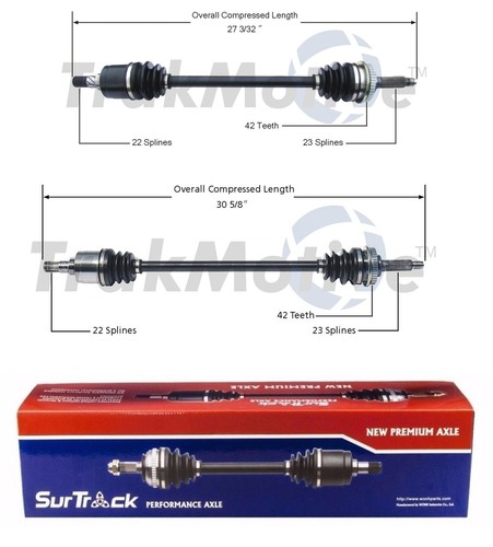 SurTrack Chevrolet Geo Metro 1.0L 3L Front CV Axle Shafts Pair Set of 2 ...