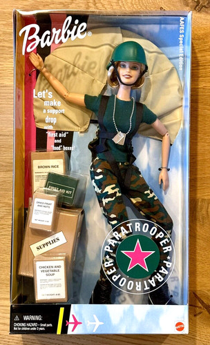 2000 Mattel AAFES Special Edition Paratrooper Barbie Doll NRFB 29474 ...