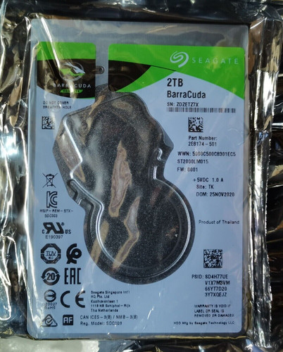 Seagate BarraCuda 2TB Internal HDD 2.5" SATA 6Gb/s 5400 RPM 128 MB ...