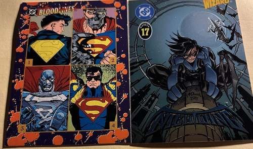 Nightwing-1997 & Bloodlines "Man of Steel"1993 Card from D.C. Comics | eBay