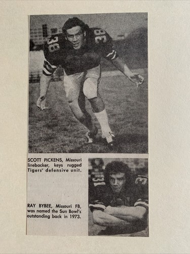 Scott Pickens Ray Bybee Missouri Tigers 1974 S&S Football Pictorial CO ...
