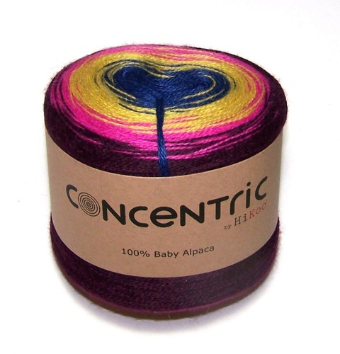 200g of HiKoo CONCENTRIC Gradient 100% Baby Alpaca Yarn #1040 JUBILEE ...