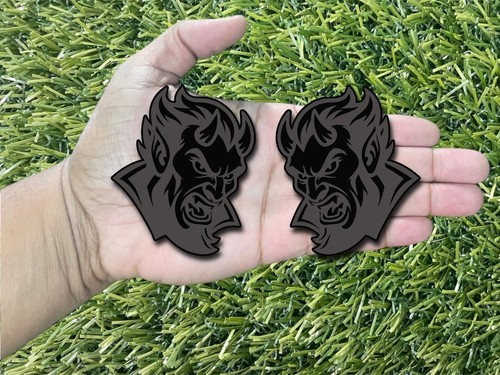 Angry Diablo Devil Street Devil Emblem Badge Set of 2 Matte on Black ...