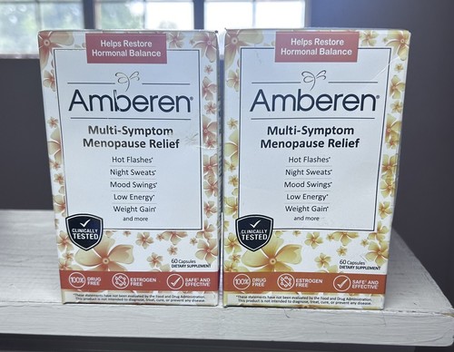 2 X Amberen multi symptom Menopause Relief 60 Caps (120 Total ...