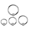 PAIR 14G 4mm Ball Anodized Surgical Steel Captive Bead Ring Labret Ears ...